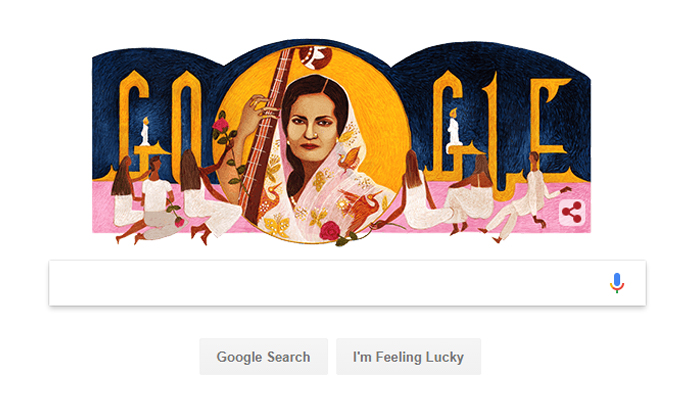 Google remembers Mallika-e-Ghazal Begum Akhtar with doodle Google remembers Mallika-e-Ghazal Begum Akhtar with doodle