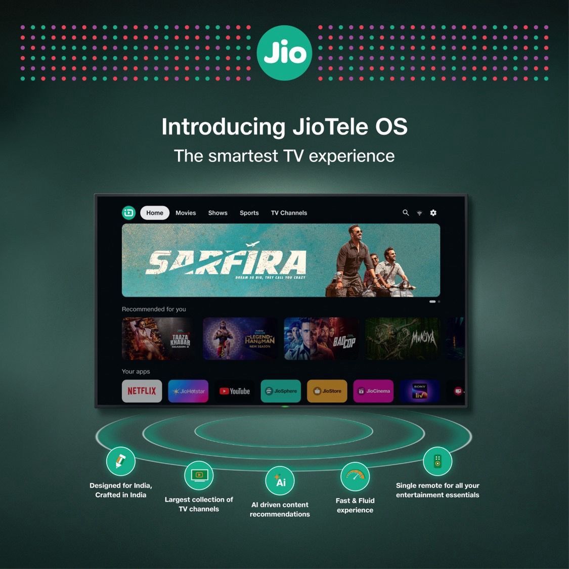 Jio Introduces Jio Tele OS: Innovation Operating System for every Smart TV | Jio Introduces Jio ...