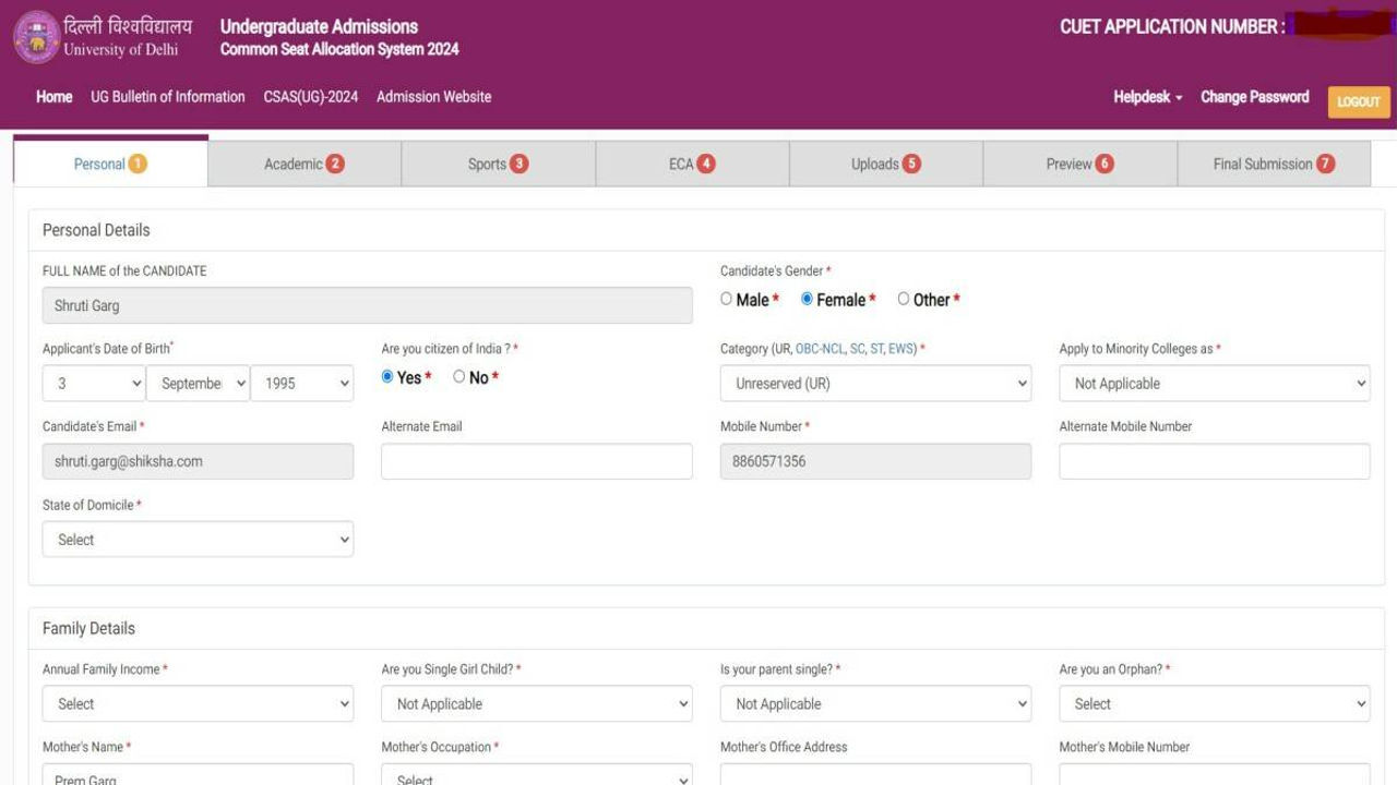 Choose DU option in CUET UG registration | Choose DU option in CUET UG registration