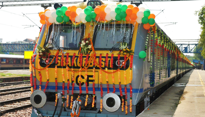 Suresh Prabhu launches Indian Railways' first solar-powered DEMU train